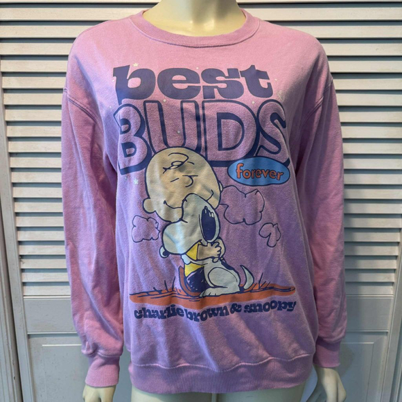 Peanuts | Tops | Womens Peanuts Sweatshirt Size M Light Purple Charlie ...